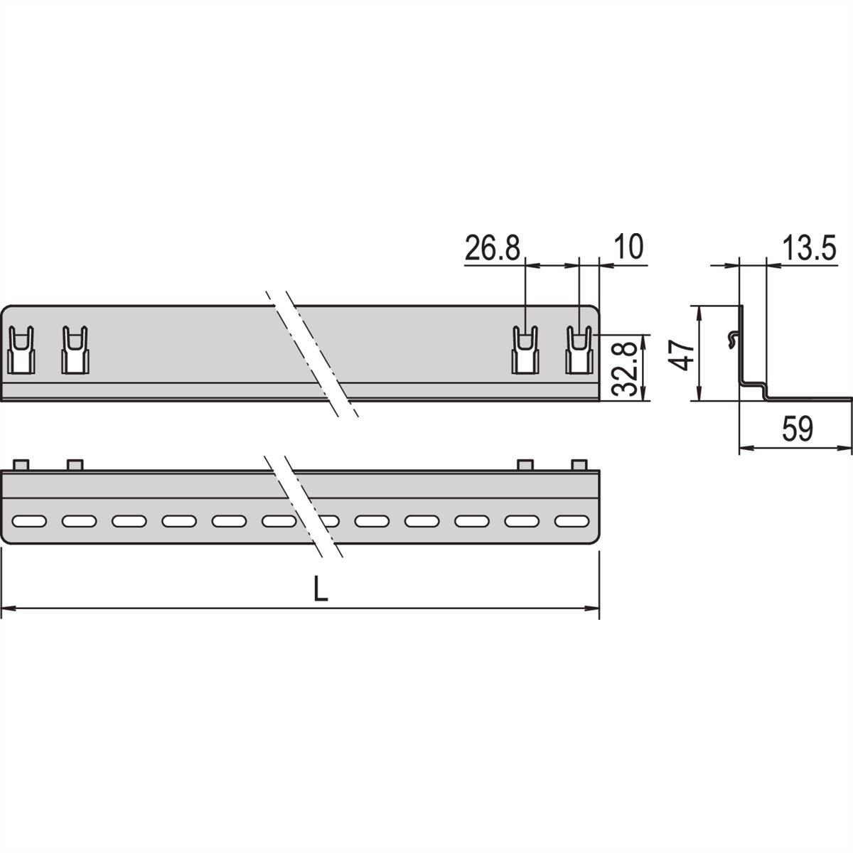 SCHROFF Eurorack Slide Rail, 25 kg, 800D, 1 pair - SECOMP Nederland GmbH