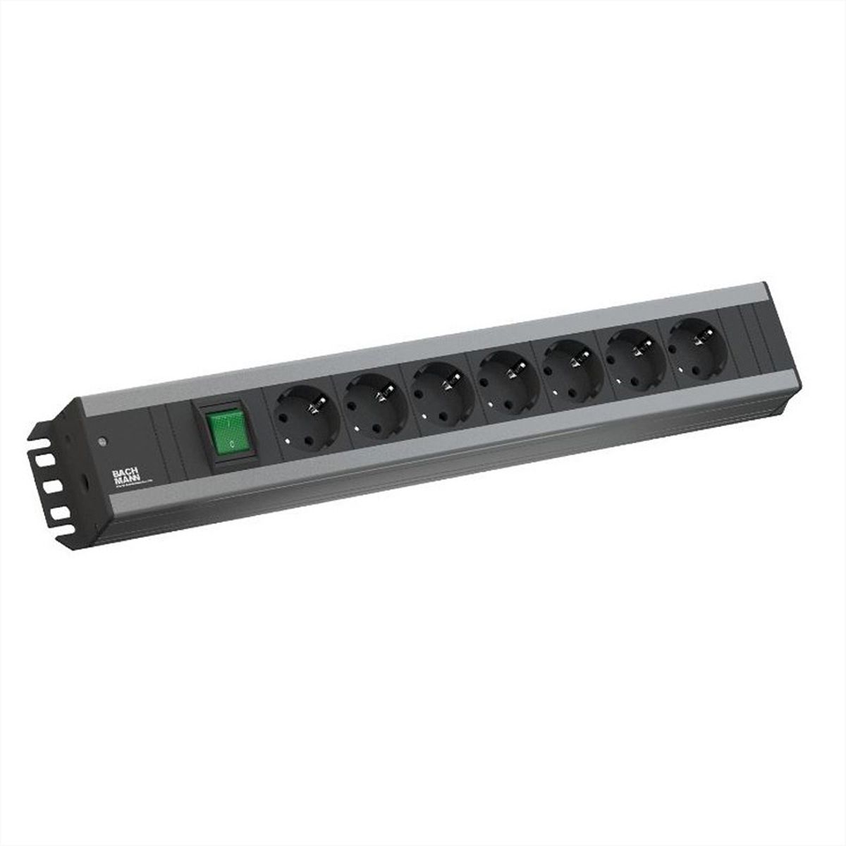 BACHMANN Craftsman socket strip 7x earthing contact, switch, 19-inch ...