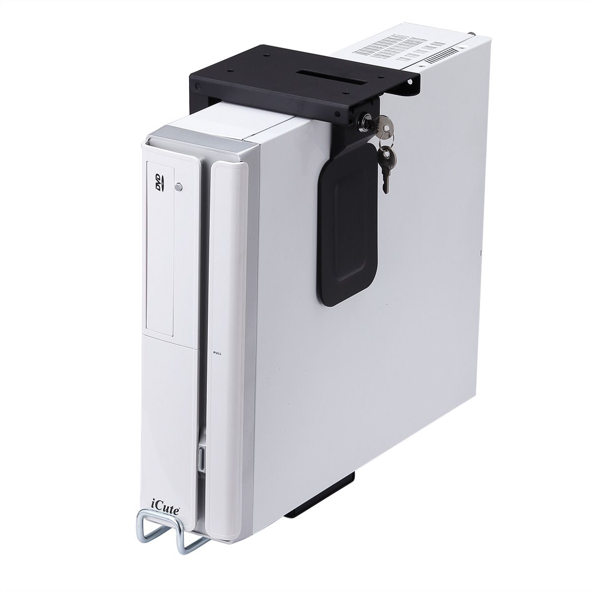 ROLINE Slim/Mini PC Holder, lockable, black - SECOMP Nederland GmbH