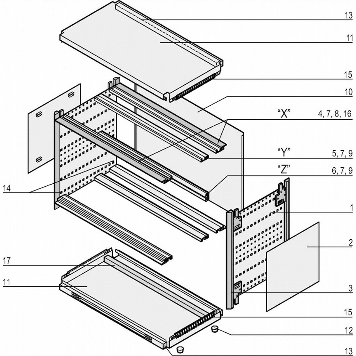 SCHROFF RatiopacPRO AIR Complete Case, Desktop, Shielded, Front Trim, 3 ...