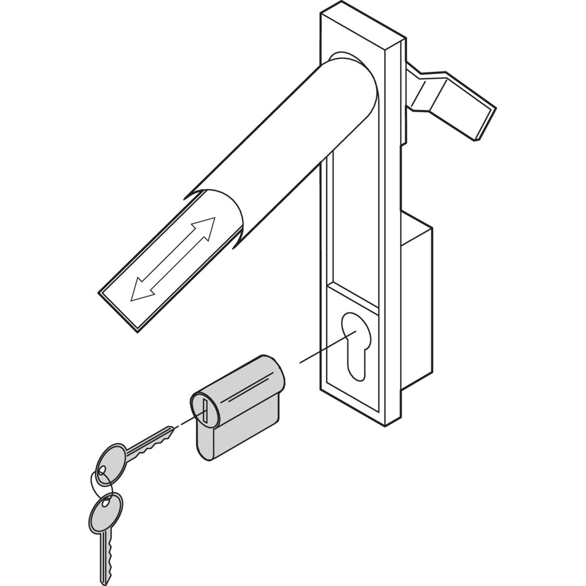 SCHROFF DIN Profile half Cylinder for Varistar and Epcase, key type 333 ...