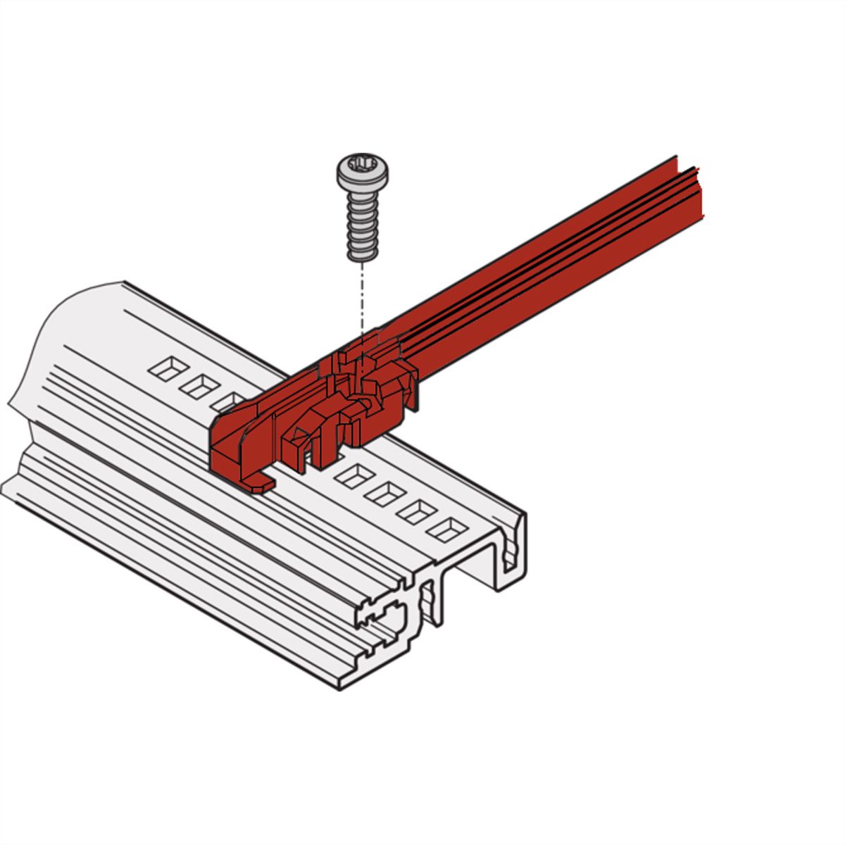 SCHROFF Guide Rail Standard Type, PC, 160 mm, 2 mm Groove Width, Red ...