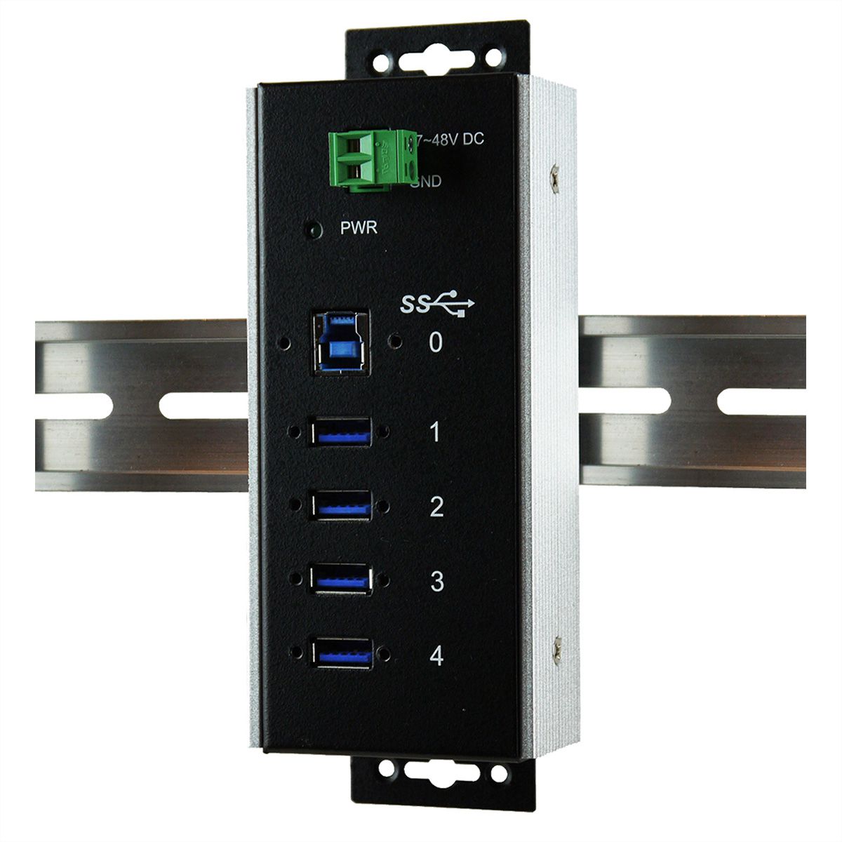 EXSYS EX-1185HMVS-WT USB3.0 Metall Hub 4 Ports Din Rail Temperaturber ...
