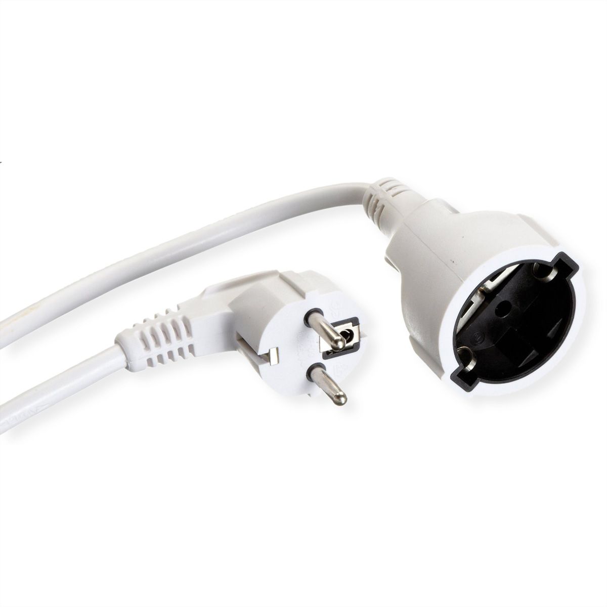 BACHMANN extension cable with earthing contact, 230VAC, white, 5 m ...