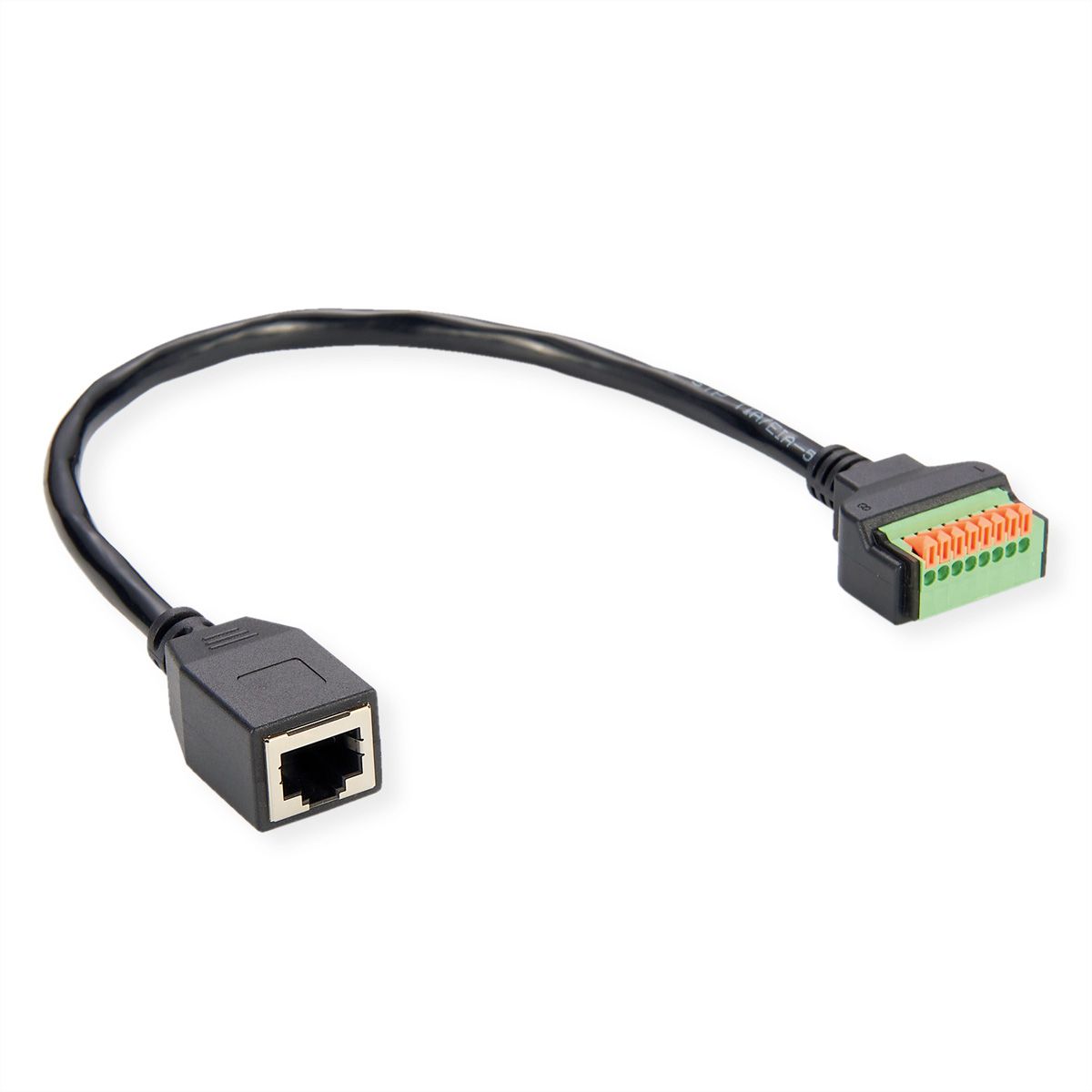 ROLINE Cable Adapter, RJ45 Socket to Terminal Block (push-button), 30 ...