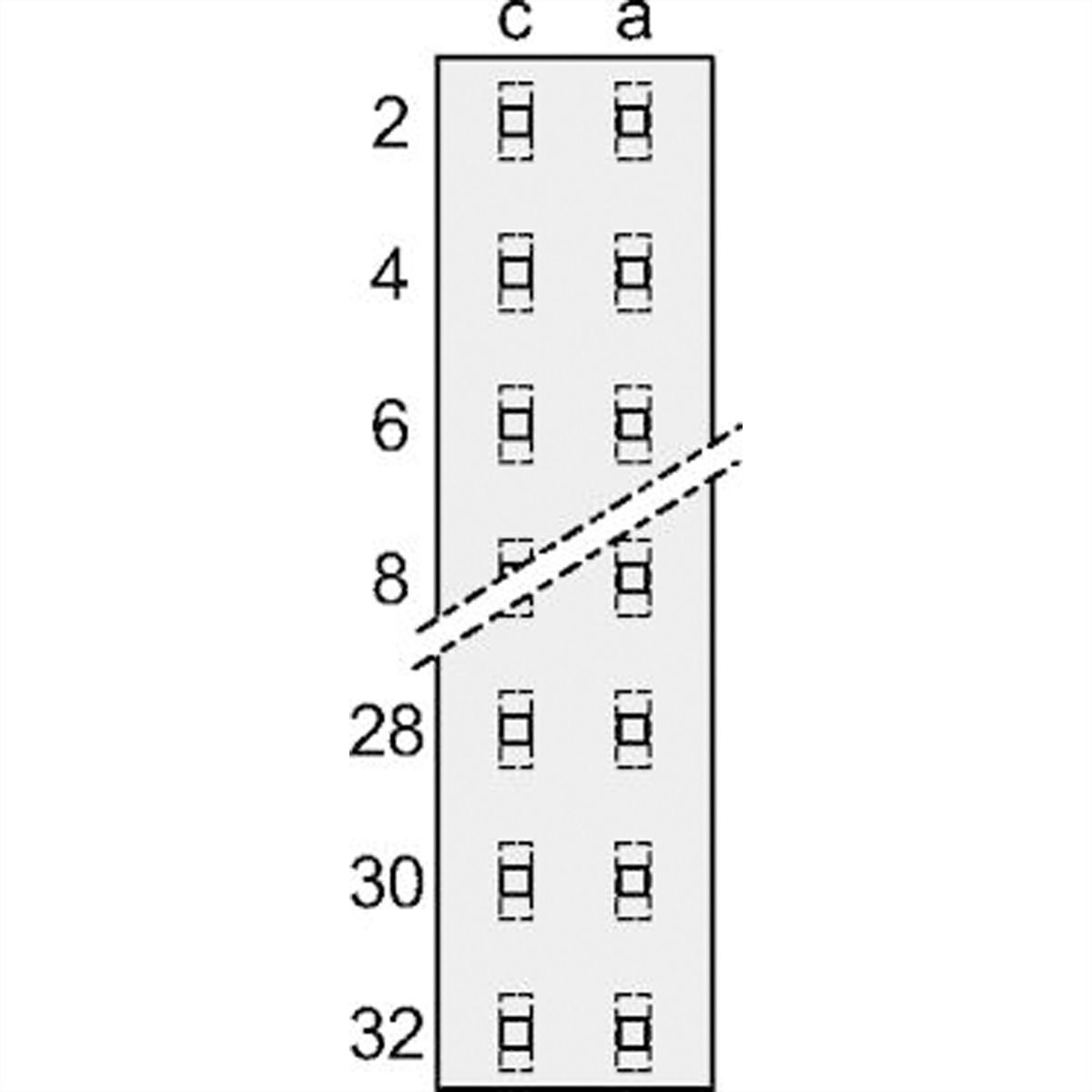 SCHROFF Connector Type D, EN 60603, DIN 41612, Female, 32 Contacts ...