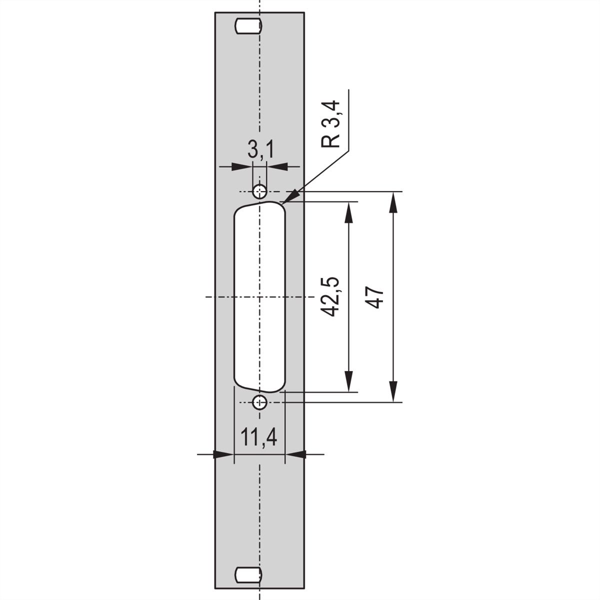 SCHROFF 19" Front Panel With D-Sub Cutout, 1x25-pin, 3U, 4 HP, 2.5 mm ...