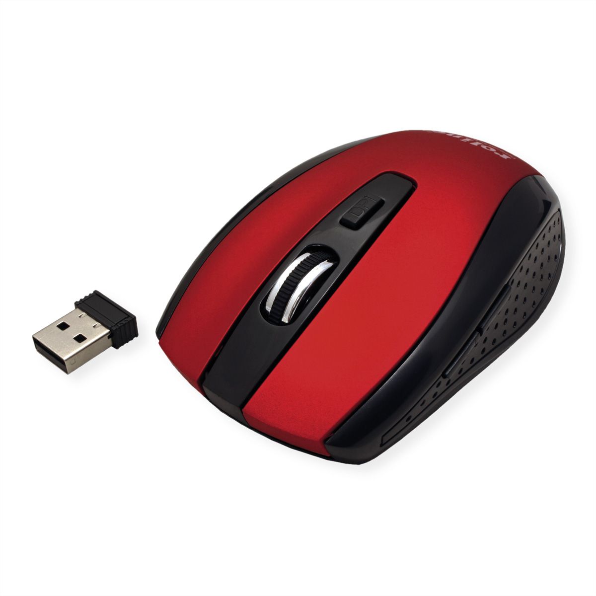 ROLINE Mouse, optical, cordless, USB, red/black - SECOMP Nederland GmbH