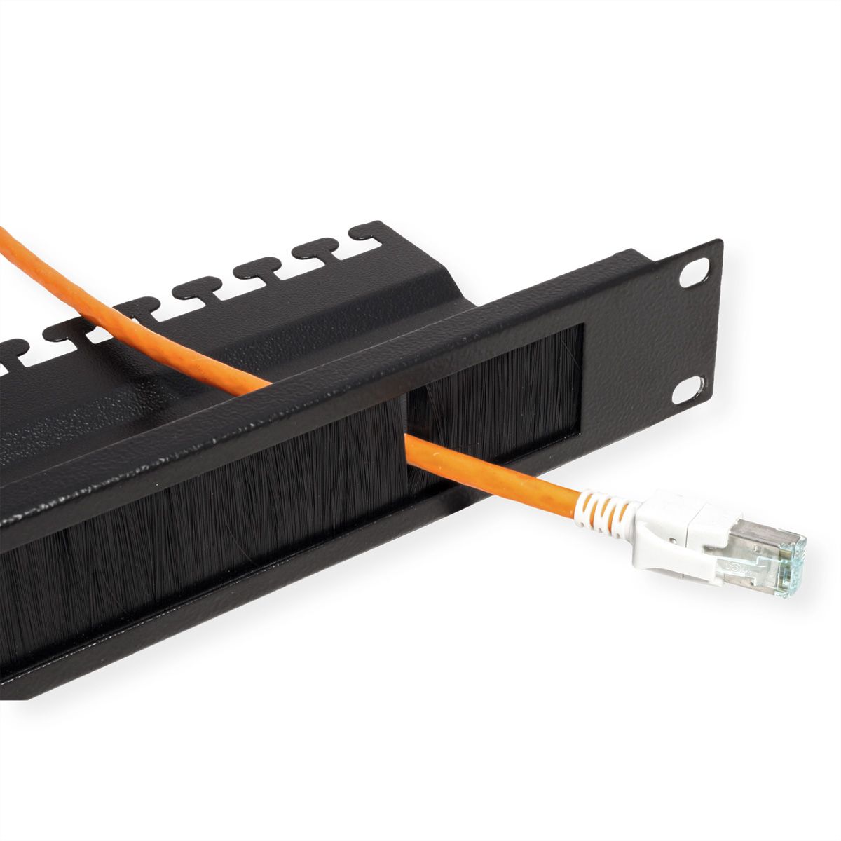 ROLINE 19-inch cable entry, with brush strip 1U black - SECOMP ...